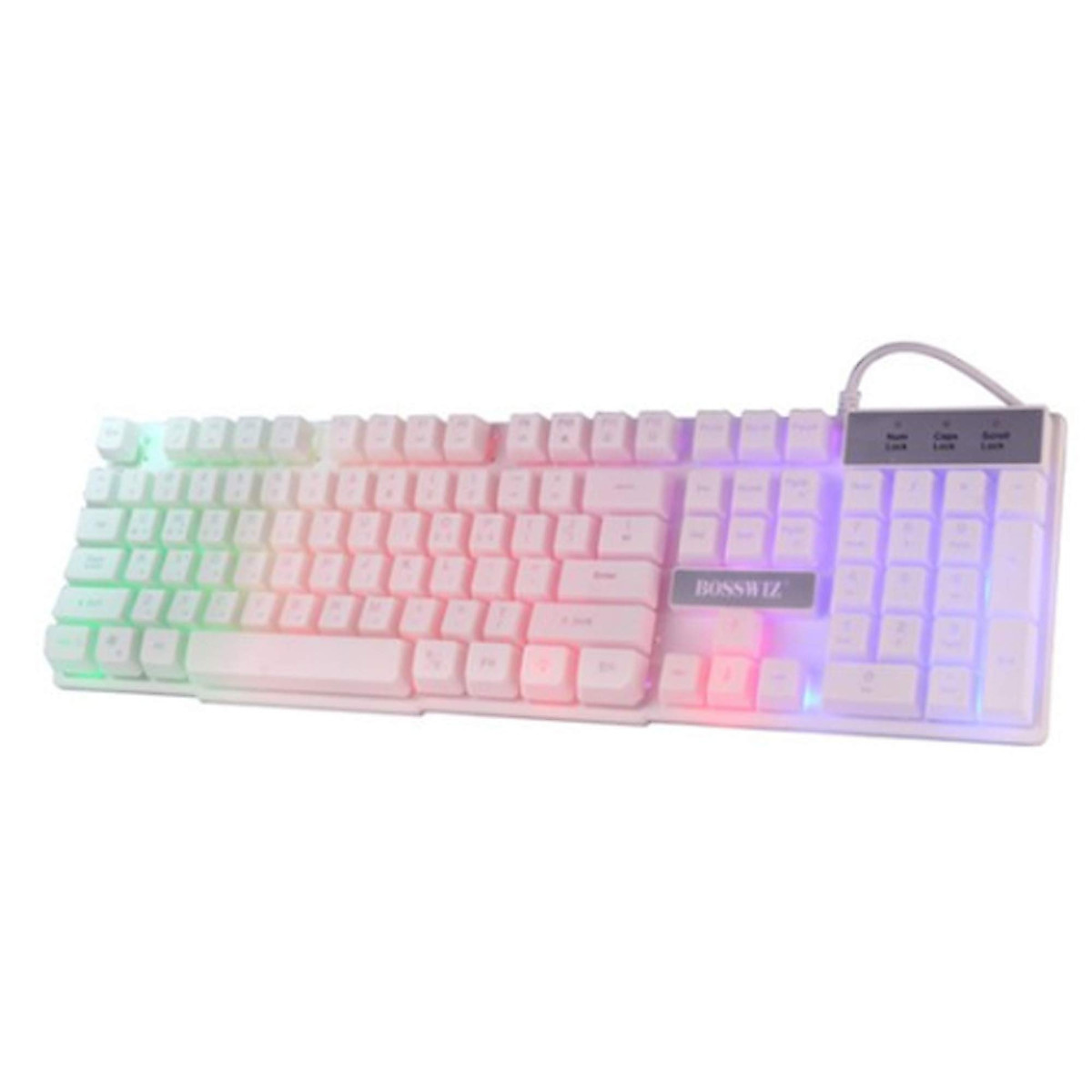 Bosswiz Gaming Keyboard, K80 3 Color Backlight LED, Mechanical, USB, 104 Keys, Korean/English (QWERTY), Ambidextrous, Modern Style, Office Use