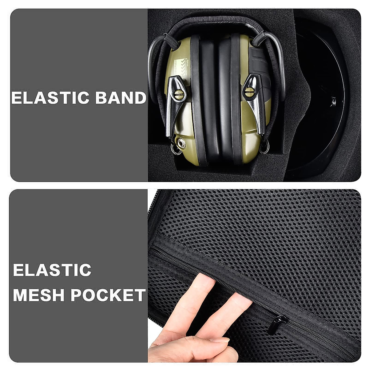 Case for Walker's Razor Slim Electronic Earmuffs Storage Holder/ for Howard Leight/ for 3M WorkTunes Shooting Hunting Hearing Ear Protection, Safety Eyewear Glasses Storage Holder -Black Box Only