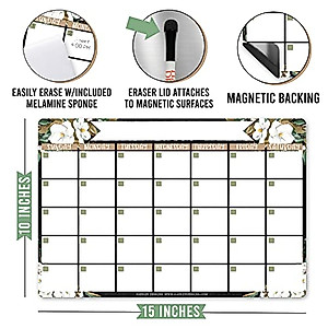 Magnolia Large Magnetic Calendar for Fridge Dry Erase Board for Refrigerator - Magnetic Fridge Calendar Dry Erase Magnetic Whiteboard Calendar, Magnetic Dry Erase Calendar for Fridge Planner Magnet…