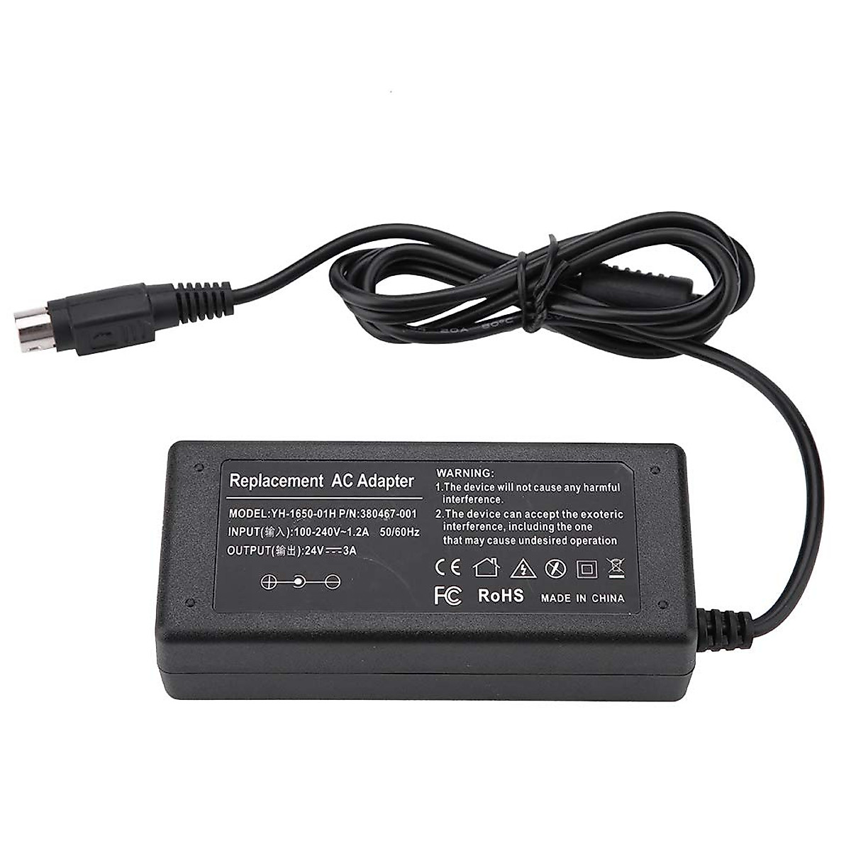 24V AC Adapter Replacement for EPSON PS180 PS179, RealPOS 7197 POS Thermal Receipt Printer,72W 3A 3pin Bill Counter AC DC Adapter