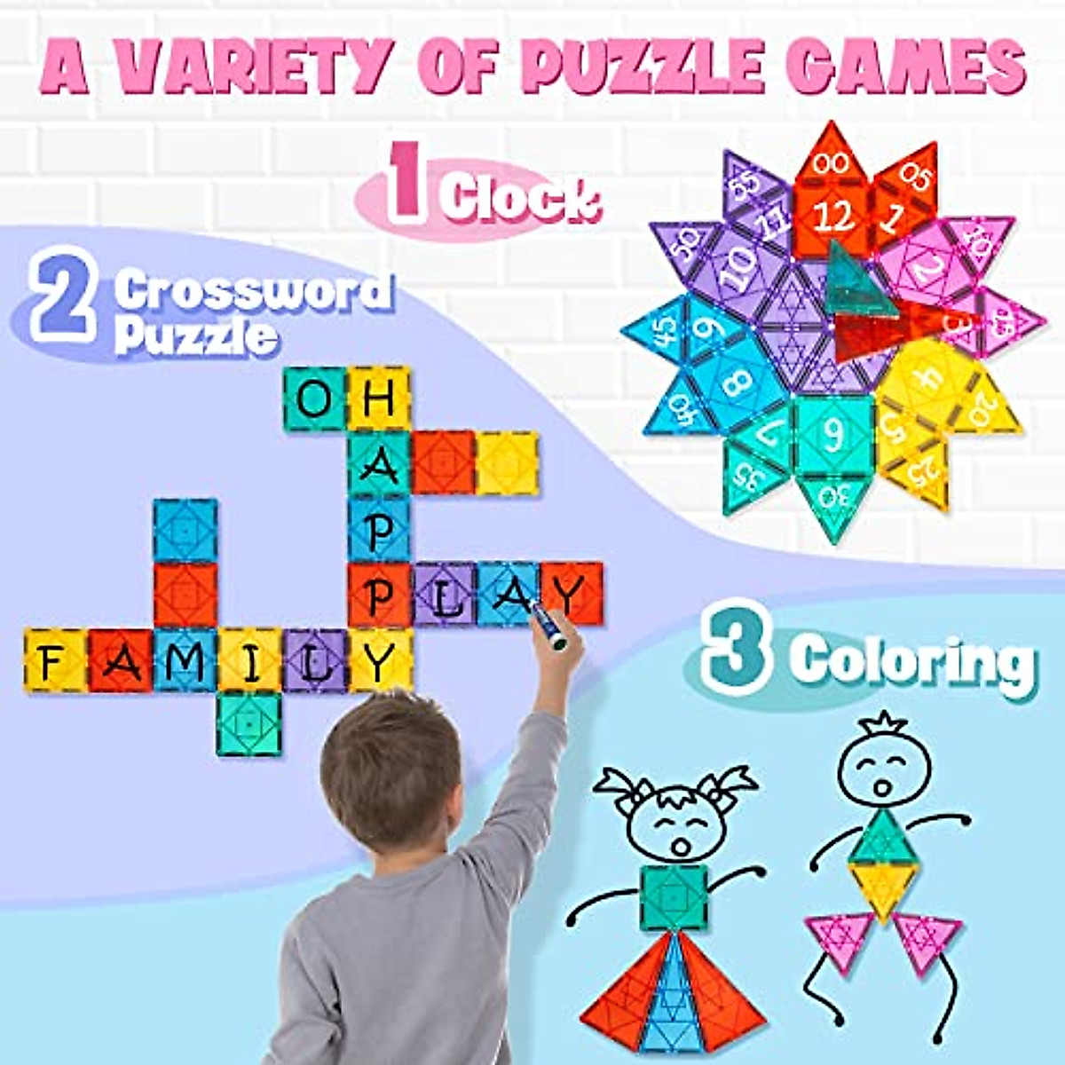 GobiDex Building Toys for Kids Ages 4-8 STEM Magnetic Tiles for Boys and Girls Magnet Blocks Toddler Gifts for Kids Ages 3-5