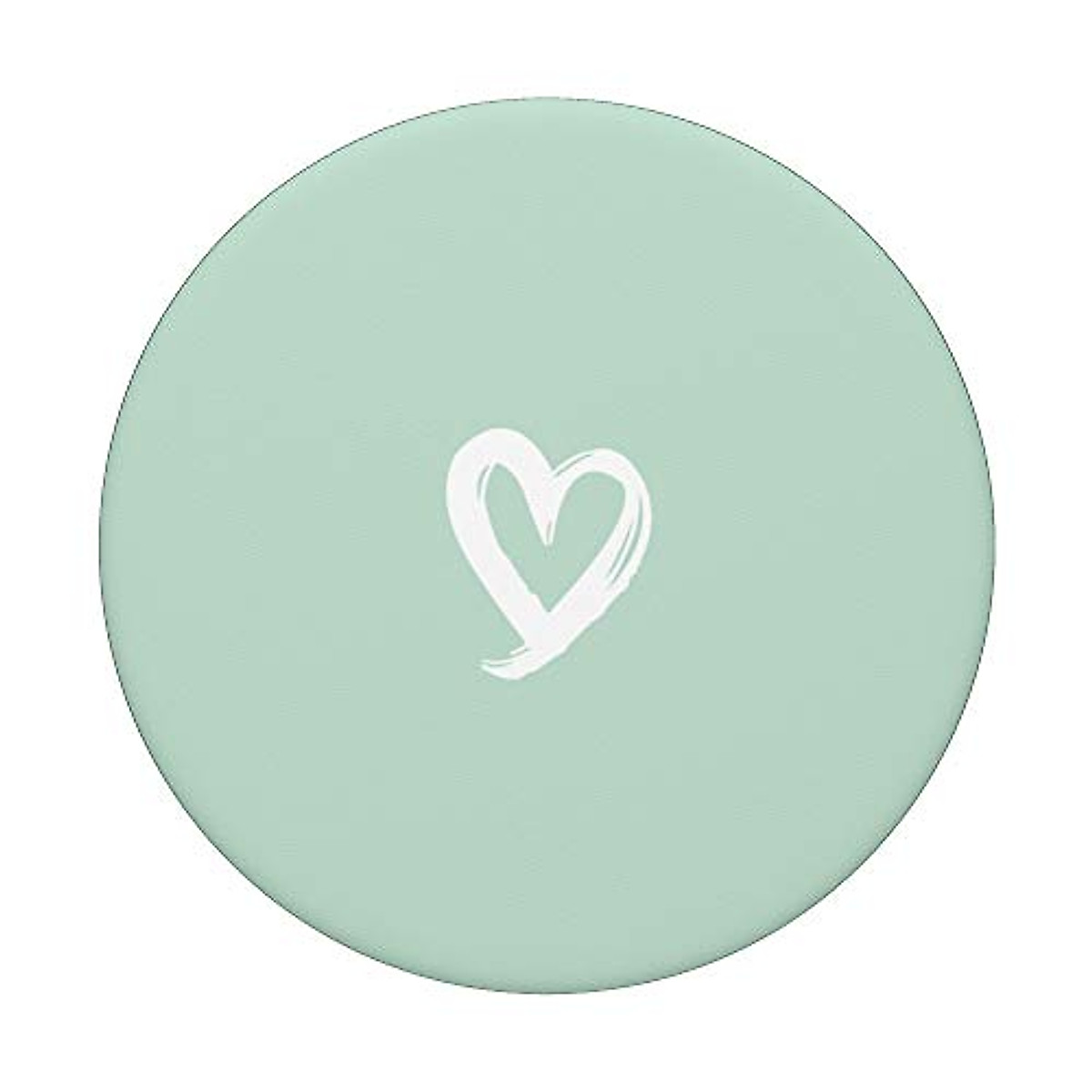 White Minimalist Heart Green PopSockets Swappable PopGrip