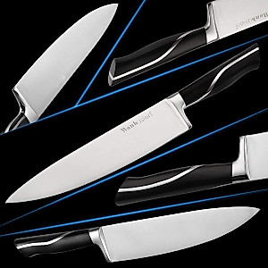 Wanbasion Chef Knife Professional 8 inch, Stainless Steel Kitchen Knife with Finger Guard, Sharp Knife for Cutting Meat