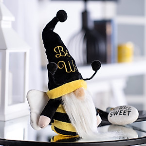 Hug Feel The Love - Bee Gnome - Gnome Gifts, Plush Gnome Home Decor, Swedish Gnome Ornament Tomte, Uplifting Bee, Gnome Wishes, Gnomie Gift Figurine, 9 Inch Plush Doll - Bee Well