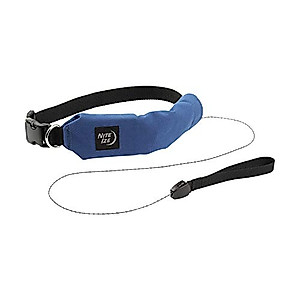 Nite Ize Raddog All-in-One Collar + Leash Combo, Dog Collar with Built-in Retractable Leash, Blue, Large 16"-20"