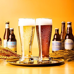 PARACITY Beer Glasses 16 oz, Pint Glasses Set of 2, Pilsner Beer Glasses, Wheat Beer Glasses, Glasses Drinking Set, Glassware Gift for Men