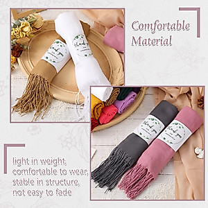 Ramede 50 Pack Pashmina Shawls and Wraps Bulk Wedding Favors Bridal Shawls Gifts for Guests with Thank You Cards (Many Color)