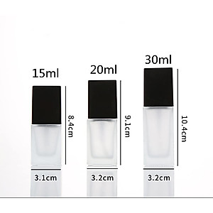 2 PCS 15ML (0.5 oz) Empty Refillable Cream Liquid Foundation Glass Container Pump Bottle Dispenser Storag Bottle for Travel