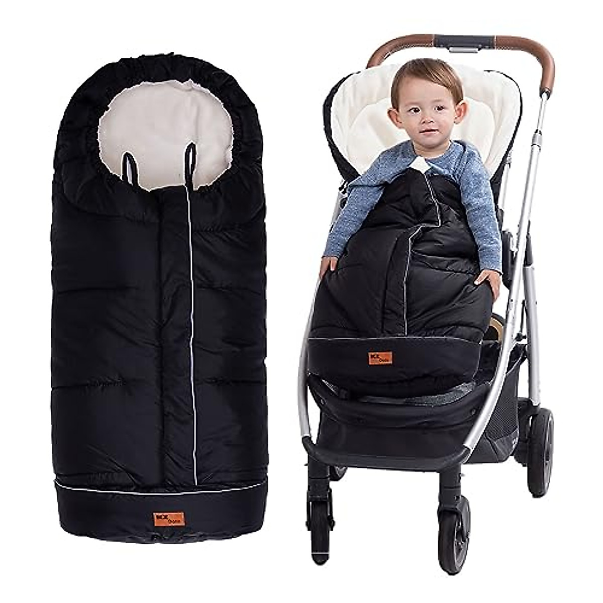 KZ Dotnz Winter Warm Stroller Footmuff, Waterproof Baby Stroller Bunting Bag, Centre and Botton Open for Easy in&Out, Universal Fit All Strollers, Pram