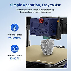 ANYCUBIC PLA 3D Printer Filament, 3D Printing PLA Filament 1.75mm Dimensional Accuracy +/- 0.02mm, 1KG Spool (2.2 lbs), Grey