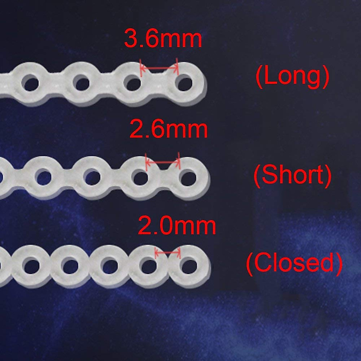 RZJZGZ Gray Dental Orthodontic Elastic Chain Power Chains Brace Orthodontic Spool Elastic Rubber Band (Short)