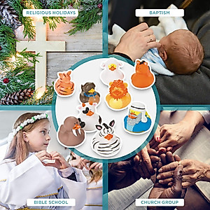 Fun Express Noah's Ark Rubber Duckies (Set of 21) Sunday School and VBS Supplies - VBS Vacation Bible School Supplies/Decor
