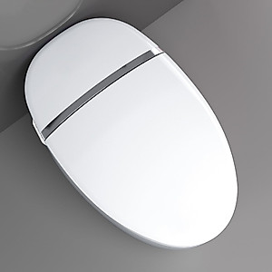 Modern Smart Toilet with Auto Flush, Foot Kick Flush, Blackout Flush, One Piece Toilet Tankless with Heated Seat, IPX4 Waterproof, LED Nightlight and Soft Close (1)