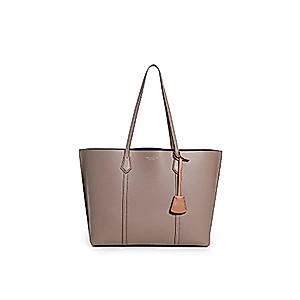 Tory Burch Women's Perry Triple Compartment Tote, Clam Shell, Grey, One Size
