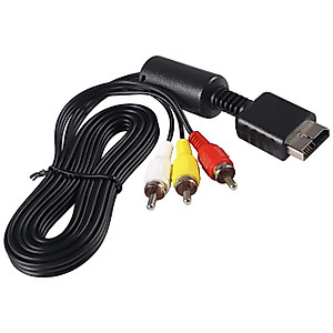 Aokin PS2 PS3 AV Cable, Audio Video AV RCA Cable Cord for PlayStation 1, PlayStation 2, PlayStation 3, PlayStation 3 Slim, 1.8M/6FT