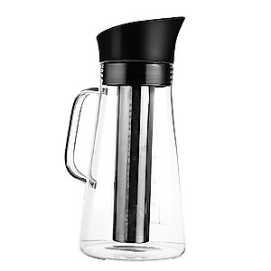 CIYODO 1pc Filter Jug Loose Tea Teapot Clear Kettle Iced Tea Maker Coffee Kettle Espresso Coffee Maker Machine Coffee Pot with Filter Large Teapot Beverage Milk Tea Kettle Stainless Steel
