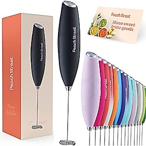 Powerful Handheld Milk Frother, Mini Milk Foamer, Battery Operated (Not included) Stainless Steel Drink Mixer for Coffee, Lattes, Cappuccino, Frappe, Matcha, Hot Chocolate.