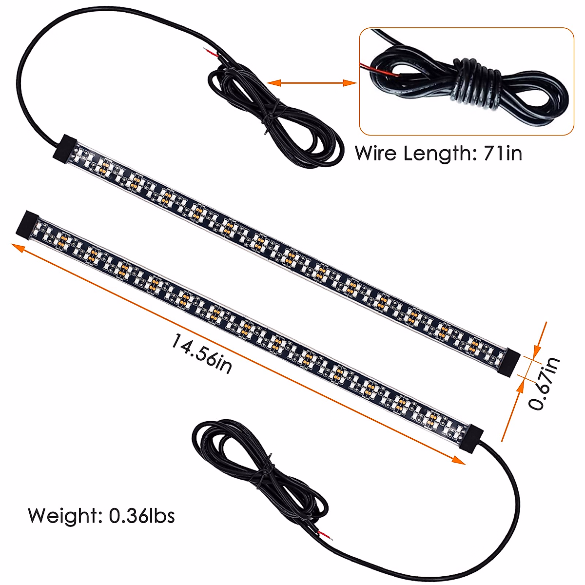 Acelane LED Boat Lights Navigation Light [84 LEDs Per Strip] Dual Row Marine Bow Light Sidelights 12V IP68 Waterproof for Pontoon Kayak Yacht Fishing Boat - 1 Pair, Red & Green