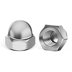 1/4-20 Acorn Hex Cap Dome Head Nuts, 304 Stainless Steel 18-8, Bright Finish, Pack of 50