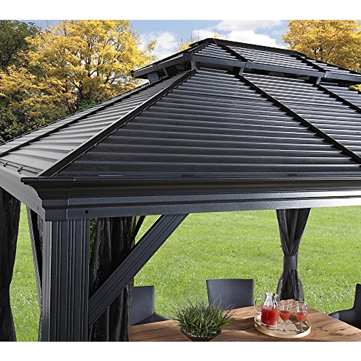 Sojag Outdoor 10' x 14' Mykonos Double Roof Hardtop Gazebo Outdoor Sun Shelter