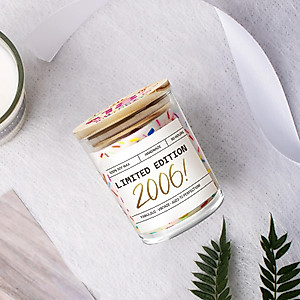 18th Birthday Gifts for Girls, Happy 18th Birthday Gift Candle with Sprinkles, Unique 18th Birthday Gifts for Daughter, Niece, Granddaughter, Limited Edition 2006 - Vanilla Candle, 7oz