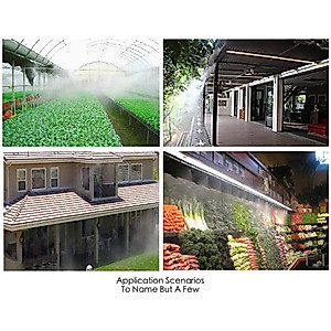 Misting Cooling System 82ft Outdoor Misting Line 25m with 21 Brass Mist Nozzles 3/4" Brass Adapter for Patio Misting System Pre-Assembled Outdoor Mister for Garden Greenhouse Trampoline Playground