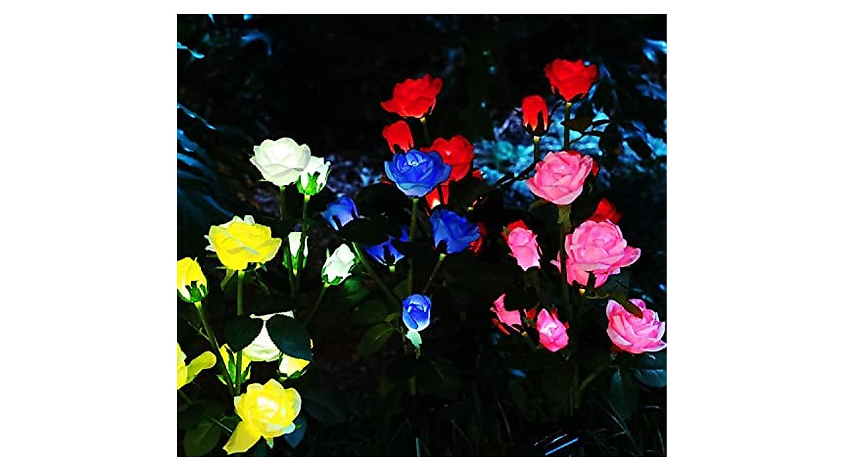 Realistic Solar Rose Lights for Garden & Patio Decor - Waterproof