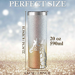 Onebttl Giraffe Gifts, Giraffe Printed, 20oz Insulated Stainless Steel Tumblers with Lids and Straws, Perfect Gifts for Giraffe Lovers, Mom, Girl Women, for Christmas, Birthday, Thanksgiving