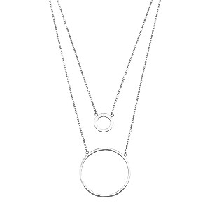 Silpada 'Layered Karma' Pendant Necklace in Sterling Silver, 15" + 2"