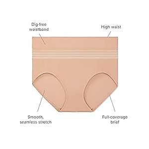 Warner's womens No Pinching No Problems Dig-free Comfort Waist With Lace Smooth and Seamless Brief Rs1501p Underwear, Butterscotch, Medium US