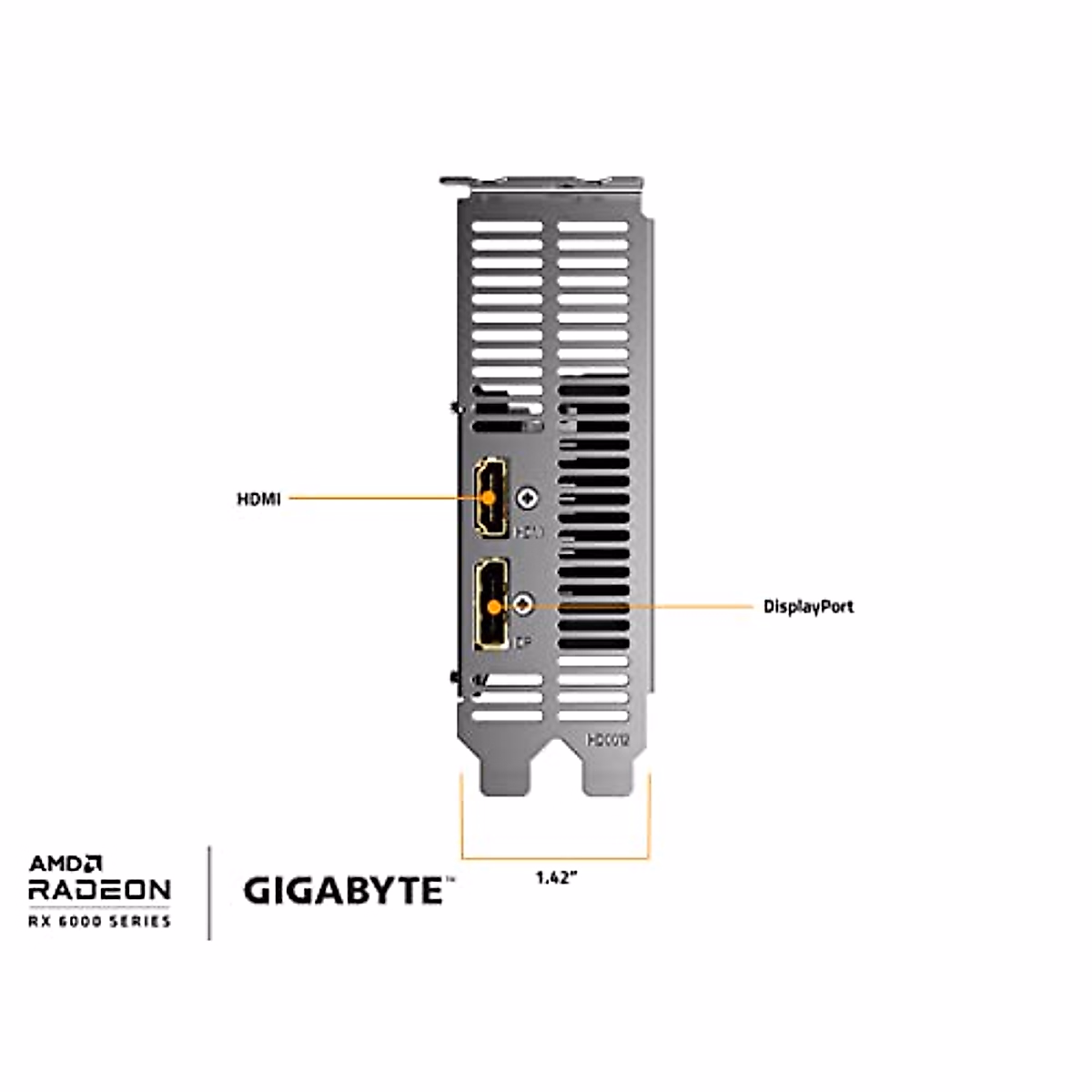 Gigabyte Radeon RX 6400 D6 Low Profile 4G Graphics Card, Low Profile Design, 4GB 64-bit GDDR6, GV-R64D6-4GL Video Card