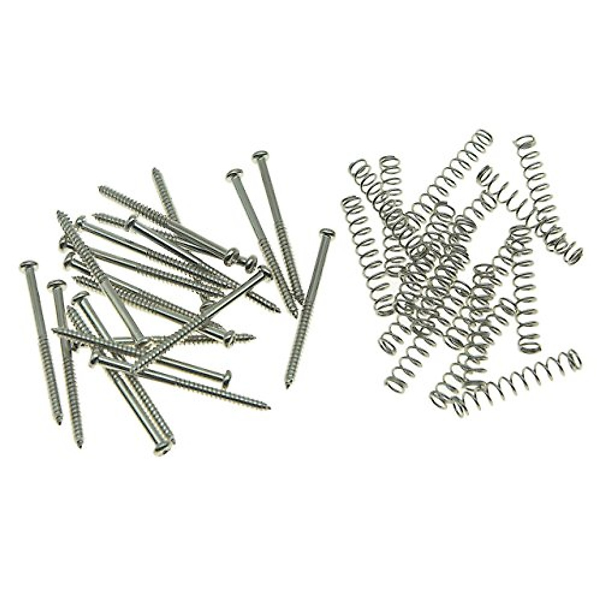 KAISH Pack of 20 Bass Guitar Pickup Mounting Screws Pickup Springs for Precision P Bass or J Bass or P90 Soap Bar Pickups Nickel