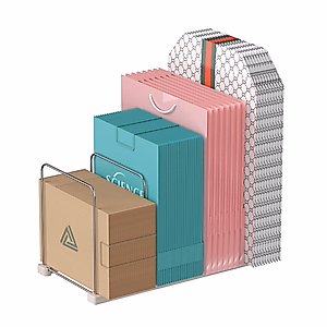 SHILFID Reusable Shopping Bag Organizer, Adjustable Extra Tall Metal Shelf Dividers for 50+Tote, Cloth,Gift,Grocery,Paper Bag Holder and Lunch Bags in Pantries, Cabinets or Closets