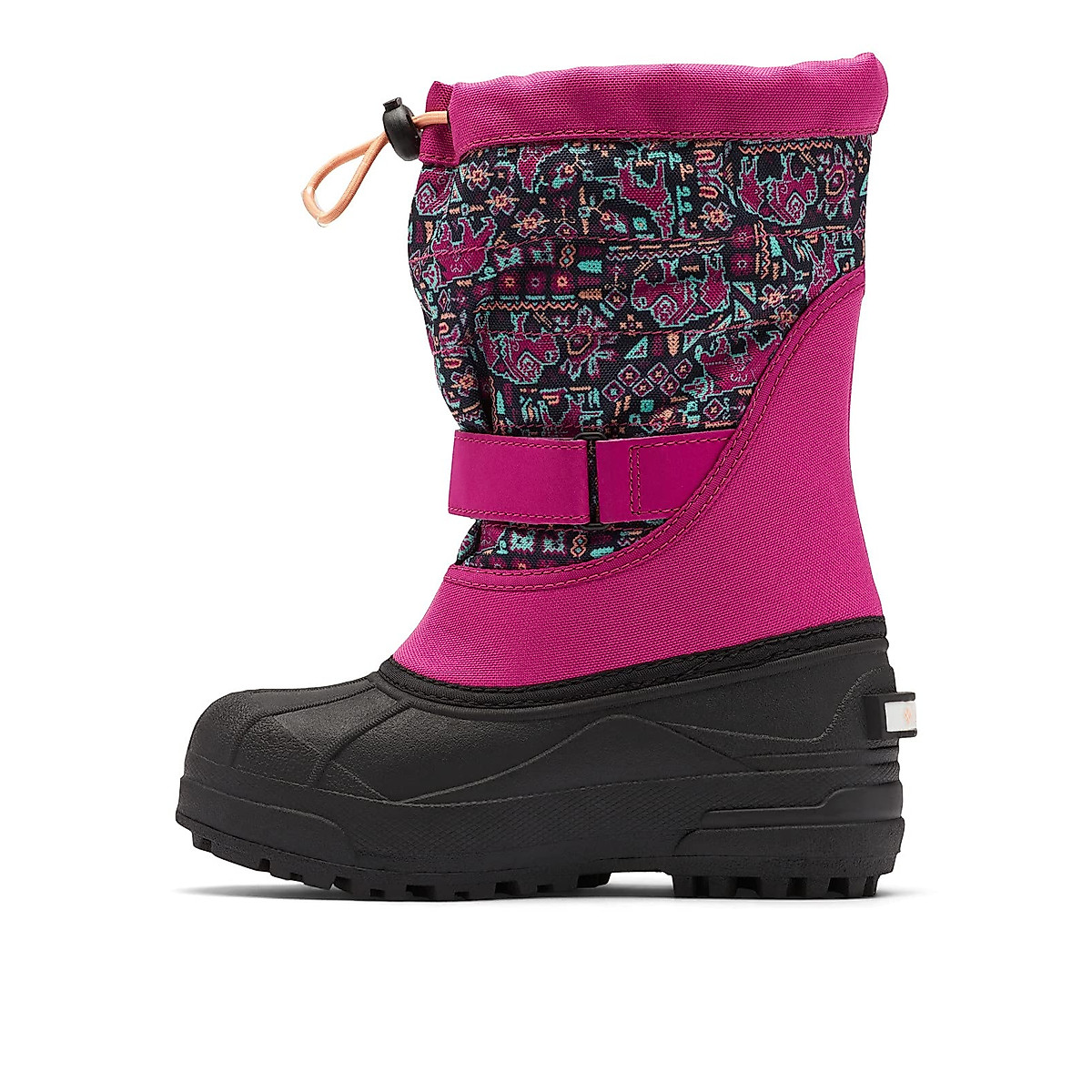 Columbia Toddler Unisex Powderbug Plus II Print, Wild Fuchsia/Bright Nectar, 4