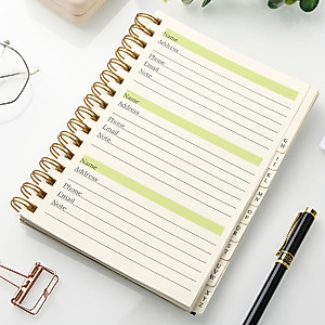 suituts 2 Pack Spiral Bound Address Book with Alphabetical Tabs, 5.8" x 8.2" Telephone Address Book for Contacts, Address and Password Book for Halloween Gift Home Office