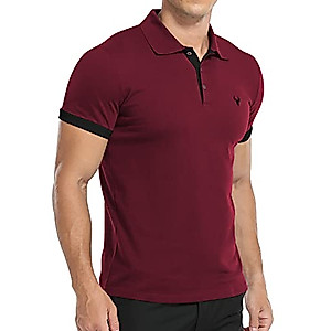 YTD Mens Classic Polo Shirt Short Sleeve Shirts Lightweight Casual Tops