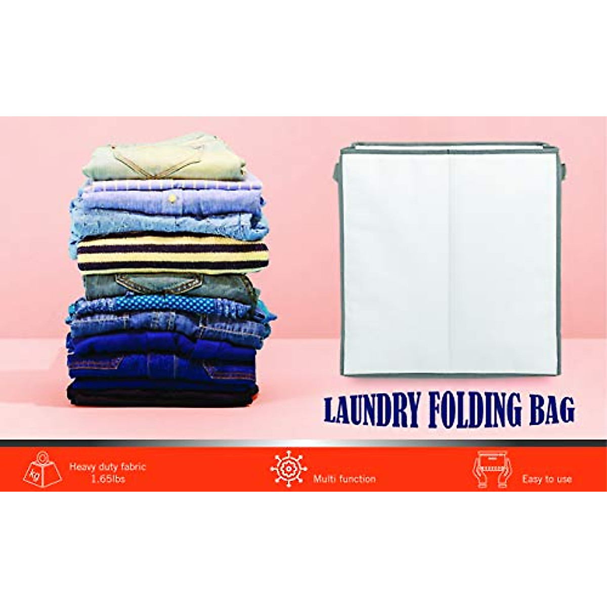 HOMESTEAD Collapsible Laundry Basket, 18.5 Gal. (70L) Laundry tote bag with Strong handles, Water resistant for Bedroom, Laundry room, or Bathroom