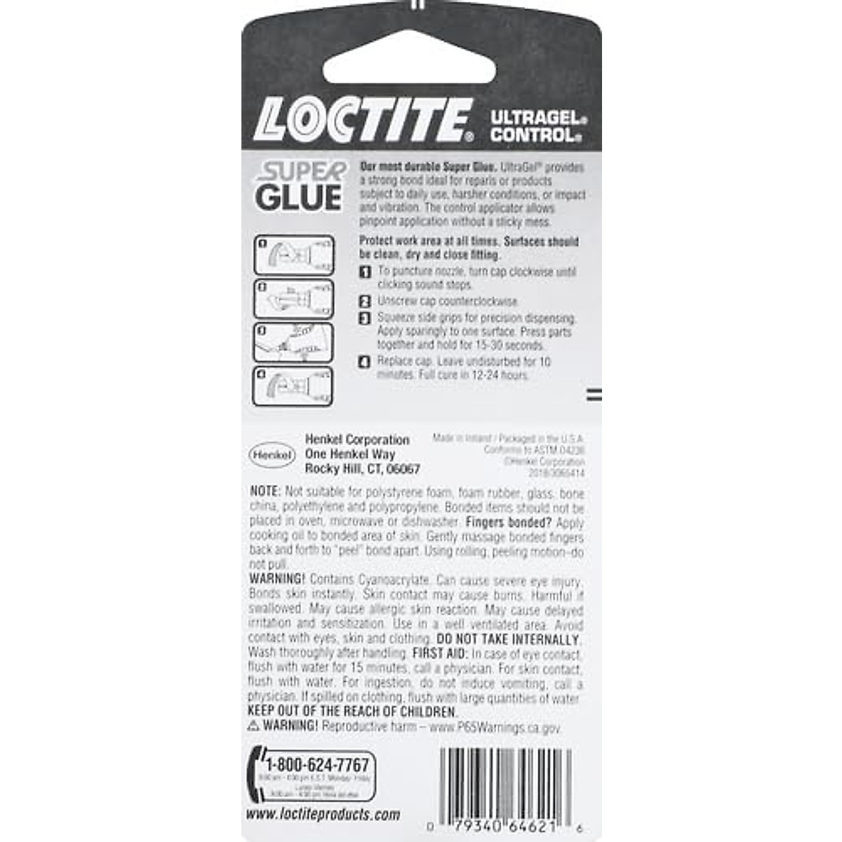 Loctite Super Glue Ultra Gel Control, Clear Superglue for Plastic, Wood, Metal, Crafts, & Repair, Cyanoacrylate Adhesive Instant Glue, Quick Dry - 0.14 fl oz Bottle, Pack of 1