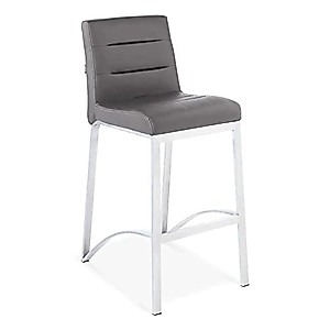Zuri Furniture Lynx Counter Height Contemporary Bar Stool with Metal Base - Slate