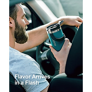 BUZIO Insulated Tumbler with 2-in-1 Lid and Straw, 30 oz Tumbler with Handle, Stainless Steel Double Walled Water Bottle Reusable Coffee Tumbler Travel Mug Thermal Cup, Wide Mouth Smoothie Cups