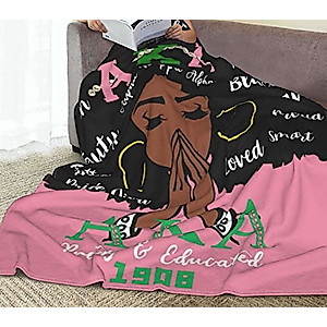 Super Soft Women's Blanket, Pink Sorority Gift for Women Plush Blanket for Sofa, Bedroom, Couch, Living Room, 50" x 60" inches.
