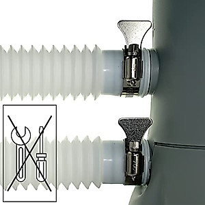 Replacement Hose for Above Ground Pools 1.25" Diameter for Models 1,000 GPH, 530 GPH, and 330 GPH,57" Long Filter Pump Hose. (2)