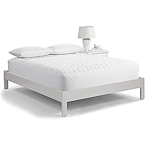 Serta Air Dry Basic Microfiber Fill Cooling Fitted Mattress Pad Cover, King, White