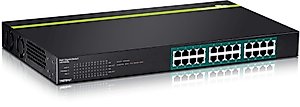 TRENDnet 24-Port Gigabit PoE+ Switch, LED Indicators, 370 Watt Power Budget, Rack Mountable with Hardware Included, TPE-TG240G,V1.1R, (Renewed)