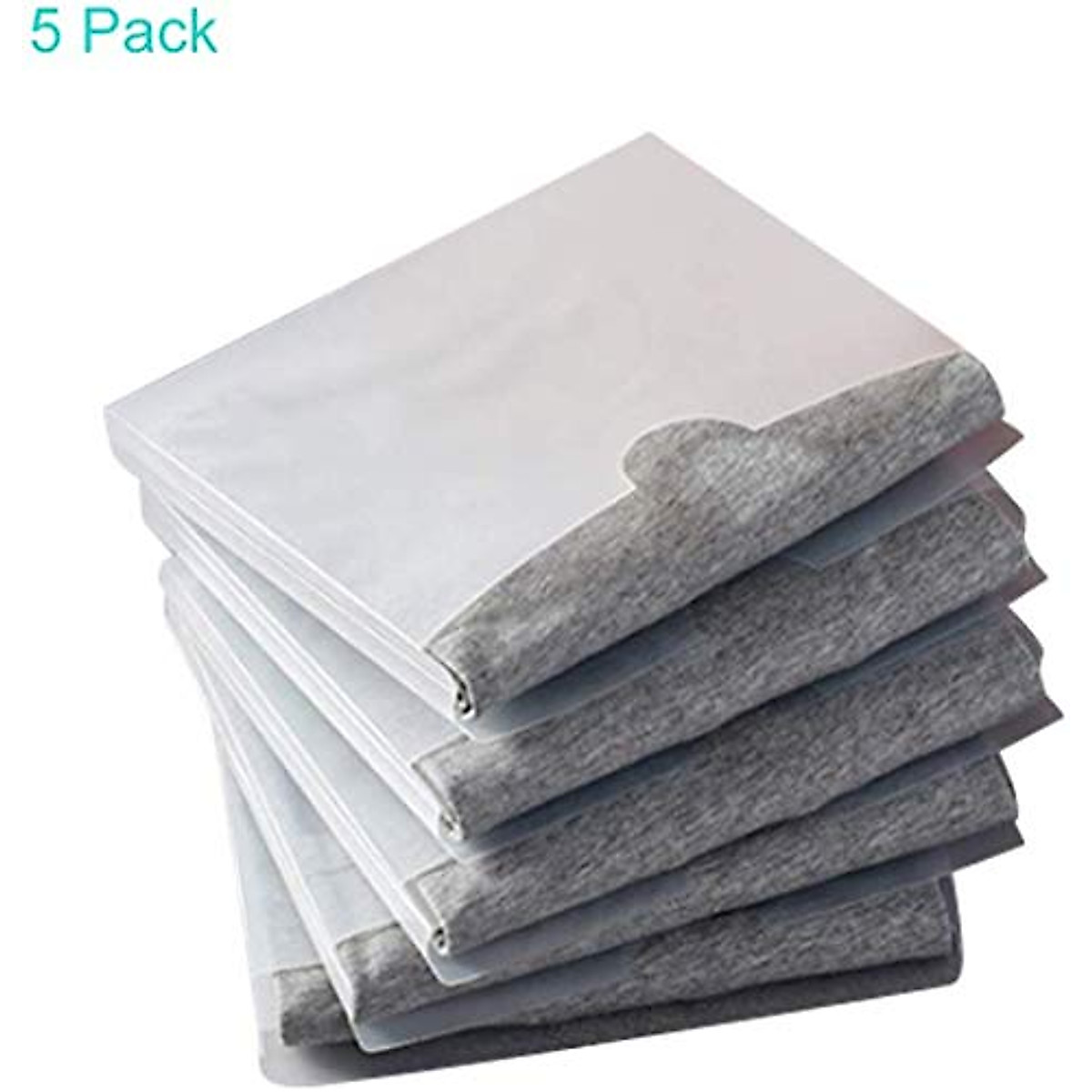 Multipurpose Clothes Folding Board, Shirt Sweater Coat Trousers Clothing Organizer Wardrobe Quick Storage Board, 2-Size Durable Plastic Home Flipfold Laundry Folder Board 5-Pack (L)