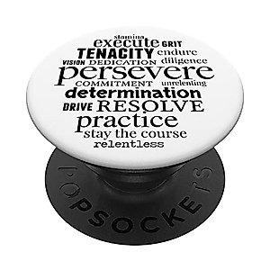 Persevere Word Art Strong Women Men Achievers Inspirational PopSockets Swappable PopGrip