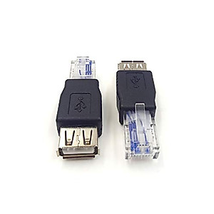 Haokiang (2-Pack) USB - RJ45, USB2.0 A Female to RJ45 Ethernet Male AF-8P8C Connector, USB Transfer Network Plug Adapter