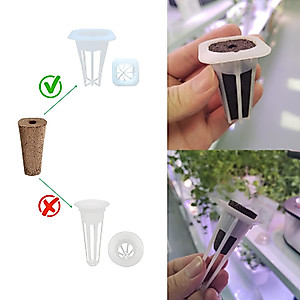 Haovegfloer 30 PCS Grow Baskets for Indoor Hydroponics Supplies,Hydroponics Garden Accessories for Partly QYO, LYKO,Idoo Hydroponic Garden System (Square)