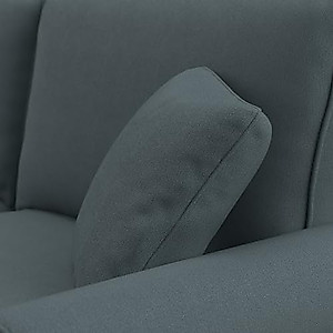 Bush Furniture Hudson U Shaped Sectional Couch, 113W, Turkish Blue Herringbone