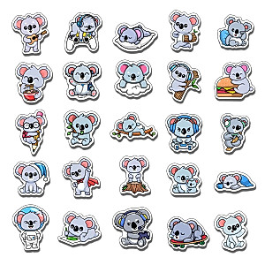 Pack 50 Pcs Cute Animal Koala Stickers for Water Bottles Waterproof Laptop Luggage Cups Computer Scrapbooking Teens Adults Girls Boys Aesthetic Sticker Packs Small Vinyl Decals